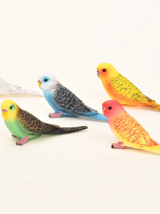 Blue Parrot Doll Ornaments Realistic Miniature Animal Bird Model Toys ...