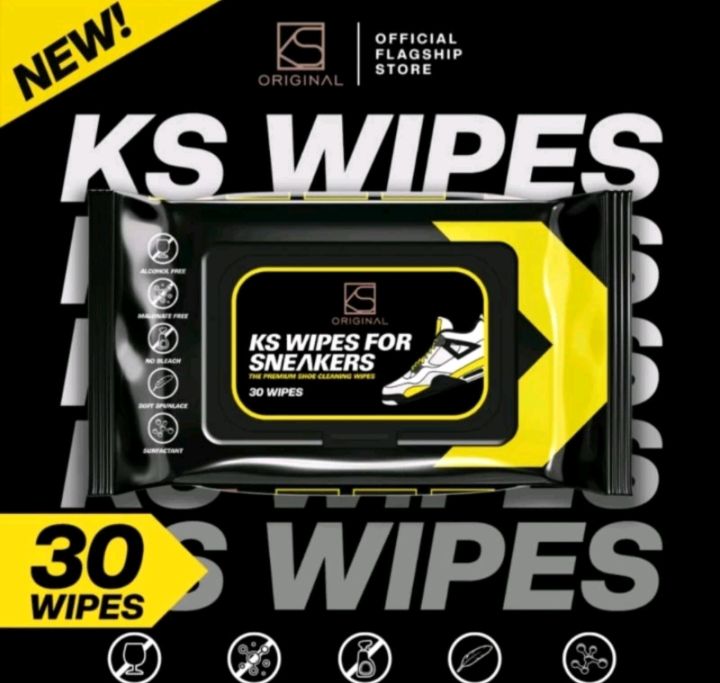 KS WIPES 30 SHEETS KS ORIGINAL shoe cleaning wipes quick shoe cleaning ...