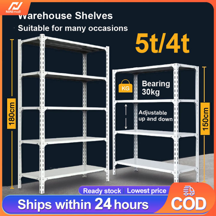 Steel Storage Adjustable Metal Shelf Besi Serbaguna Warehouse/ Shelf ...