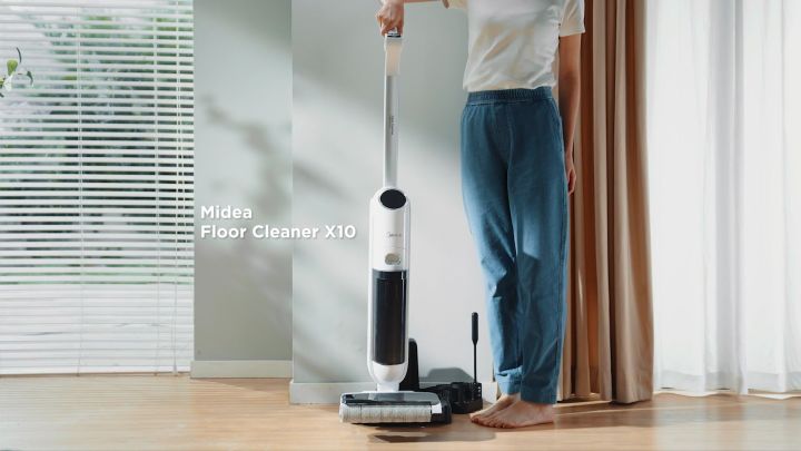Midea MVC-X10 220W Vacuum /Wash/Mop, 3 in 1 Floor Washer with 2 in 1 ...