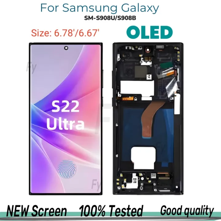 Super OLED Display For Samsung Galaxy S22 Ultra 5G LCD S908 S908B S908U ...