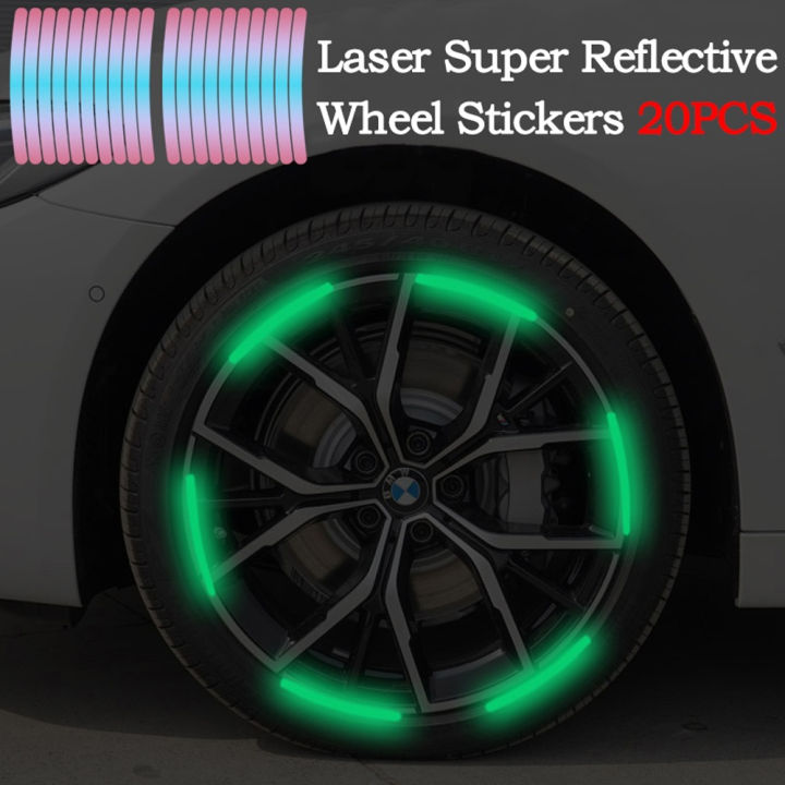 Reflective Wheel Sticker Diamond Reflective Wheel Rim Wheel Hub Set ...