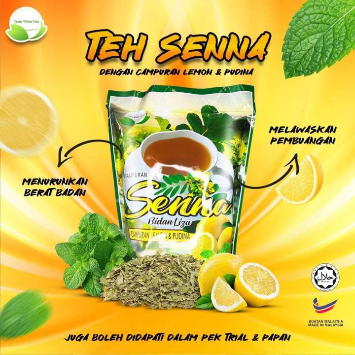 Teh senna lemon pudina 15 sachets bidan liza | Lazada