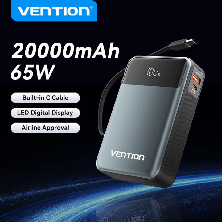 [4/4 - MUA 1 TẶNG 1] Vention Sạc Dự Phòng 20000mAh 65W PD QC4.0 - Dây ...