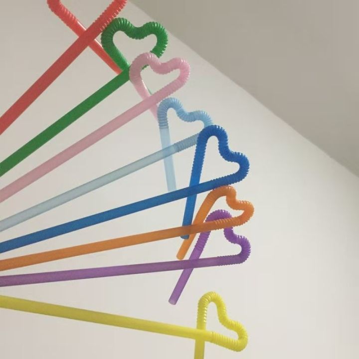 100/200/500pcs 2024 New Simple Artistic Straws With Curved Colored ...