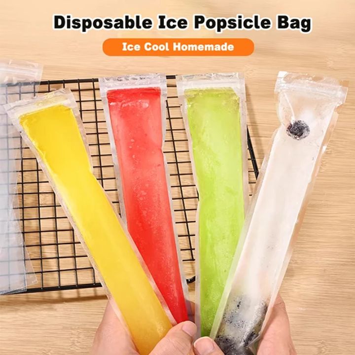 50pcs Ice Cream Plastic Bag Popsicle Disposable Ziplock Ice Pop Molds ...