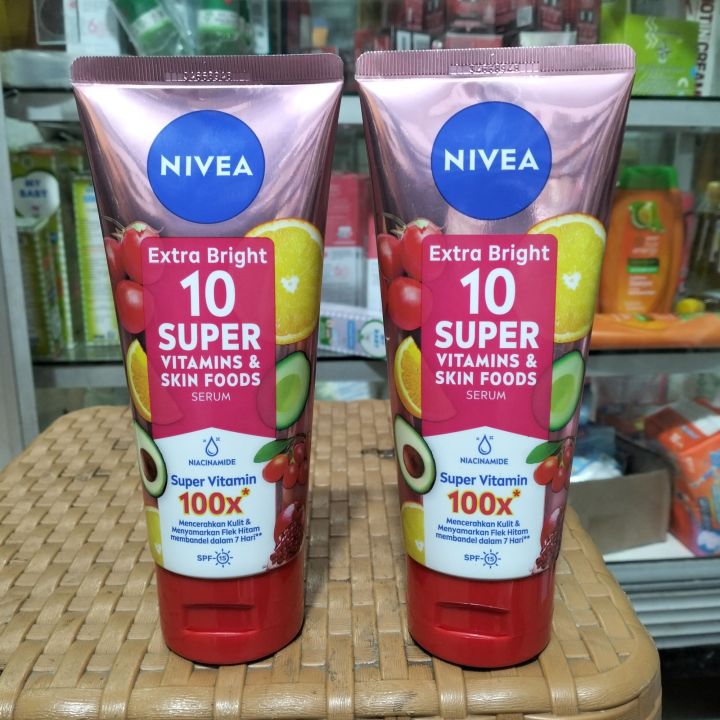Nivea body serum Extra bright 10 super vitamin & skin foods serum 180ml ...