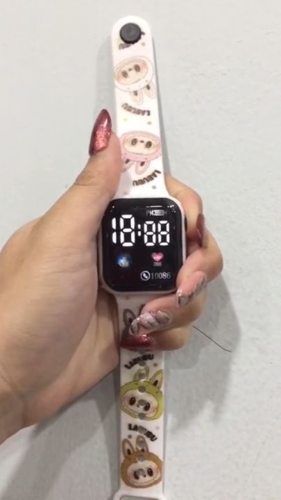 Labubu Jam Tangan Digital Anak LED Strap Kartun Lucu Digital Watch ...