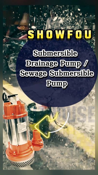 SHOWFOU Submersible Drainage Pump / Sewage Submersible Pump (1/2HP, 1HP ...
