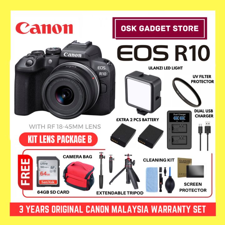 Canon EOS R10 Mirrorless Camera Body Only / With RF 18-45mm IS STM Lens ...