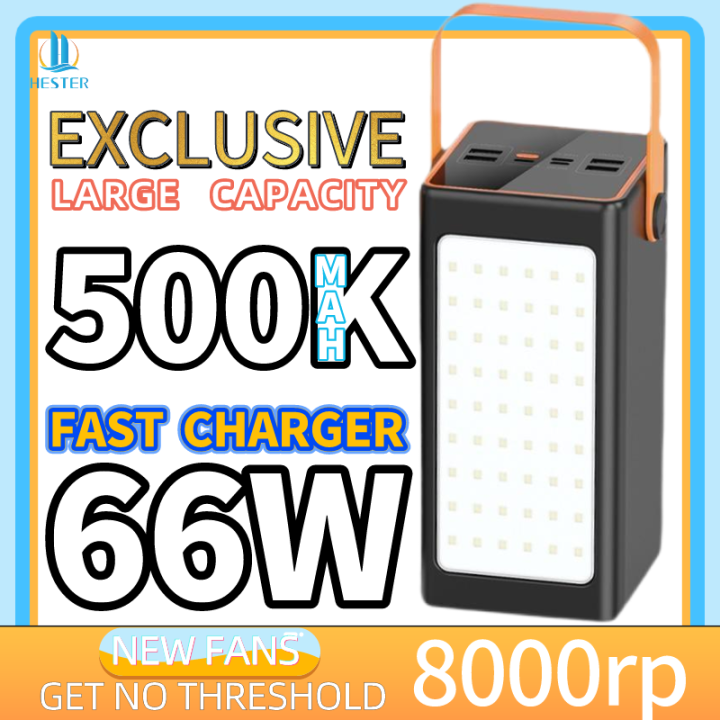 DISKON!! Hester 500000mah power bank original asli 66W power bank fast ...