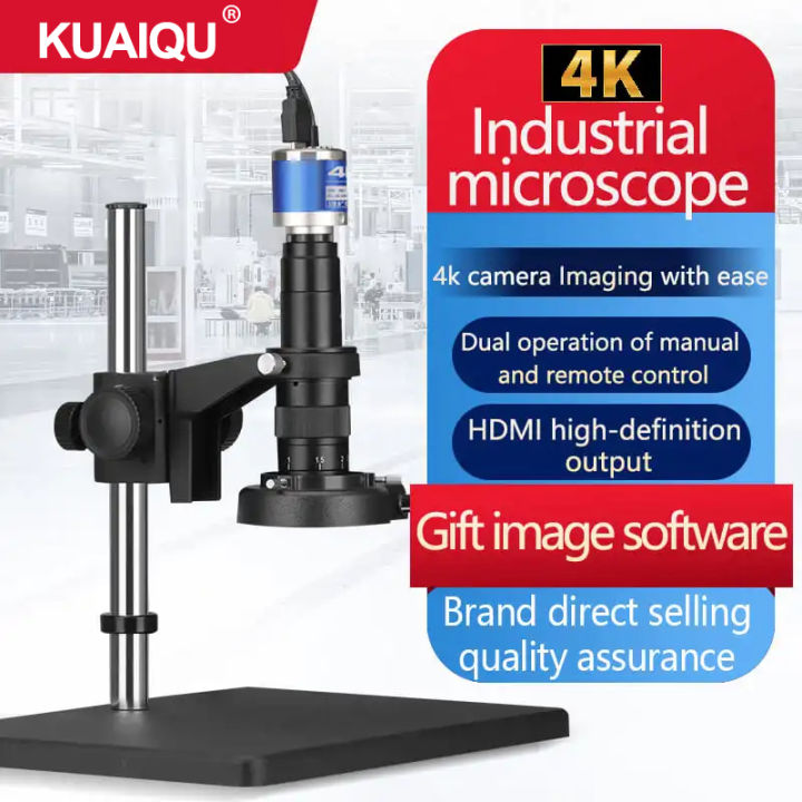 4K HDMI video monocular microscope 20-180X Continuous zoom computer ...