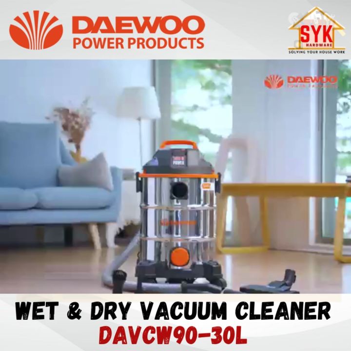 Syk Daewoo Davcw90 30l 1400w 30l Corded Wet And Dry Vacuum Cleaners