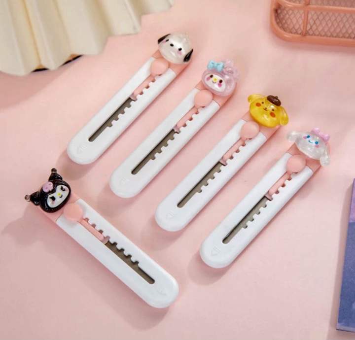 Cute Sanrio mini art knife cutter Kuromi My Melody Cinnamoroll ...