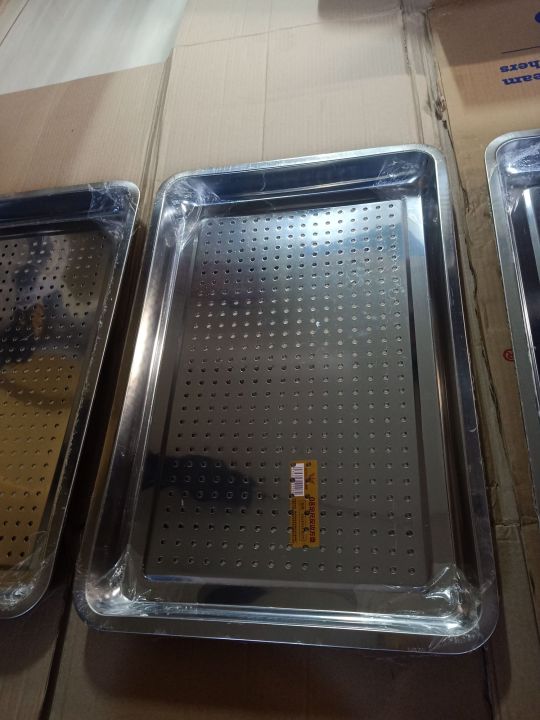slotted tray stainless steel 60x40x4.8cm | Lazada PH