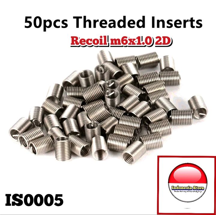 paket 50pcs recoil m6x1.0 2D helicoil recoil baut 10 recoil baut kunci ...