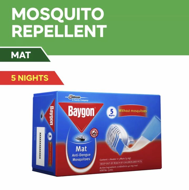 Baygon mosquito mat starter pack (1 heater + 5 mats) | Lazada PH