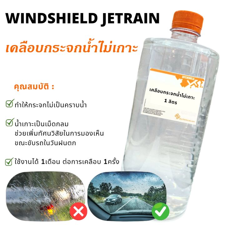 น้ำยาเคลือบกระจกน้ำไม่เกาะ WINDSHIELD JETRAIN | Lazada.co.th
