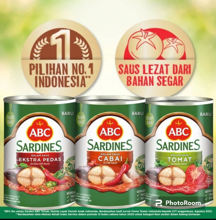 Sarden ABC 425gr kemasan kaleng berbagai varian rasa | Lazada Indonesia