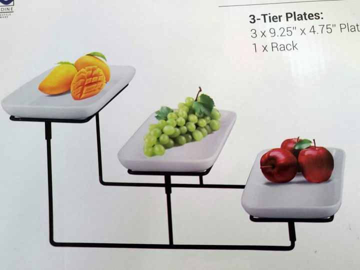 3 tier Plate Buffet Server Food Server with Stand Included | Lazada PH