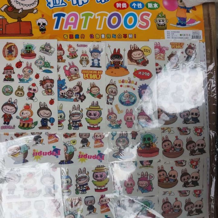 1 lembar Tato labubu lembaran/stiker tato Labubu lembaran | Lazada ...