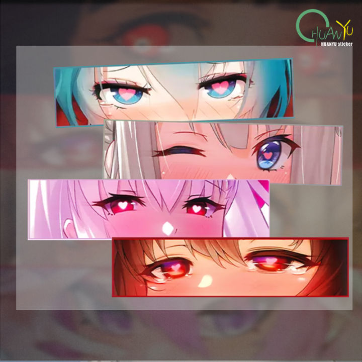 Anime girl's eyes waterproof JDM car decoration reflective sticker ...
