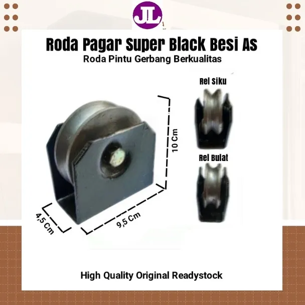 Roda Pagar Super Black Ukuran 10 cm Roda Pintu Pagar Besi Roda Super ...