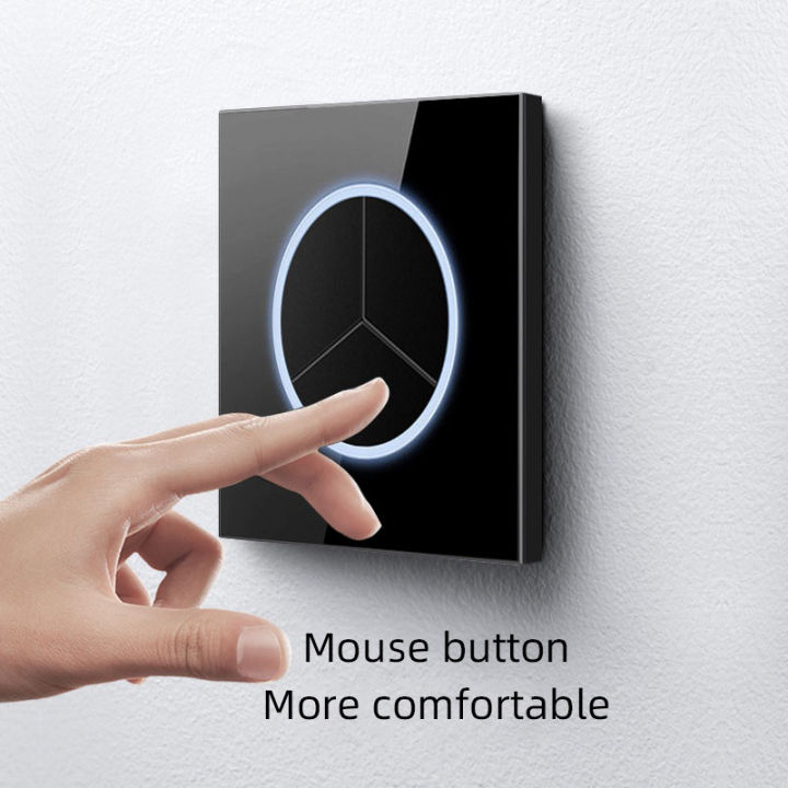 luxury light push button switches Glass panel Wall power light switch ...