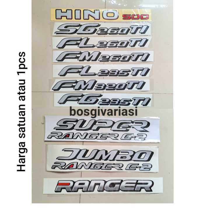 stiker Hino 500 lohan super ranger e2 / sticker truk hino 500 / stiker ...