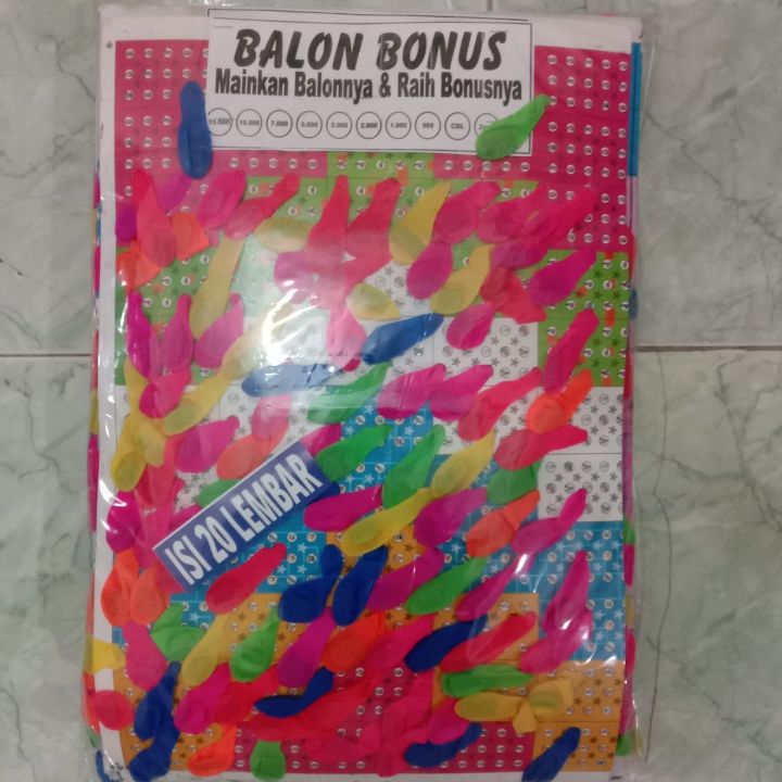 Mainan Lotre Balon Berhadiah 1 Lembar isi 100 balon | Lazada Indonesia