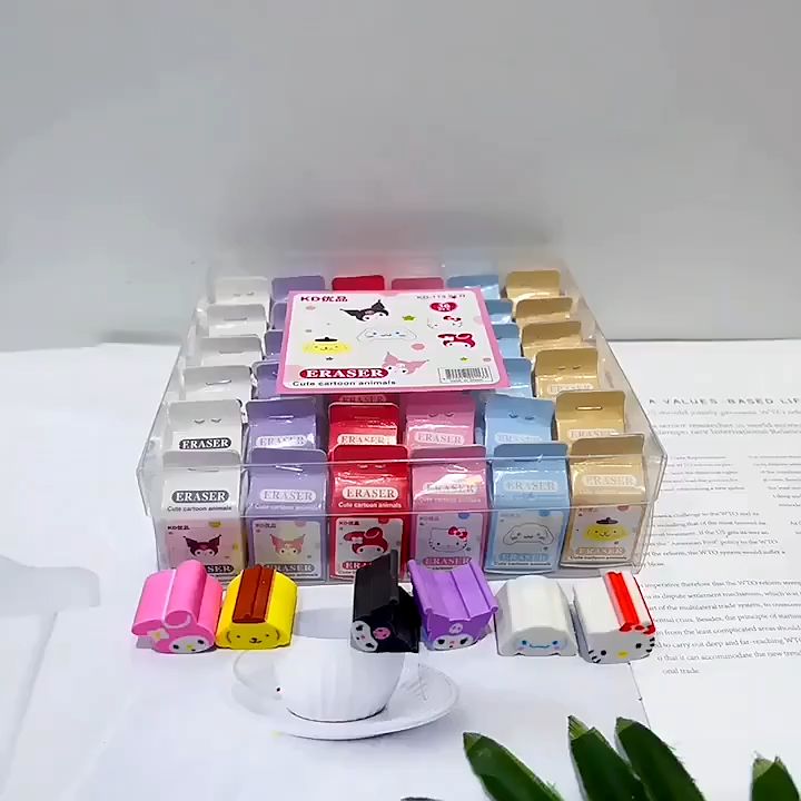Cute Mini Sanrio Milk Carton Eraser Cartoon Shaped Student Stationery ...