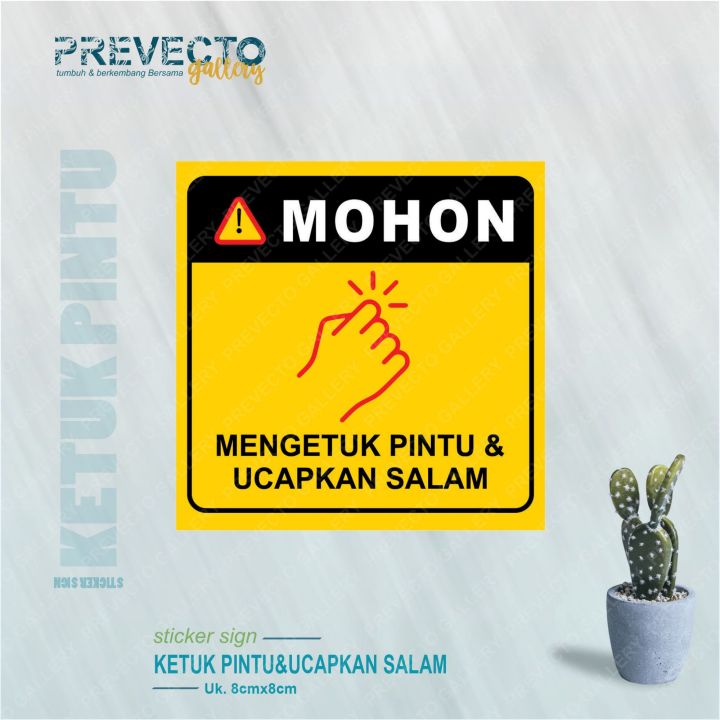 Sticker Sign KETUK PINTU SEBELUM MASUK | Lazada Indonesia