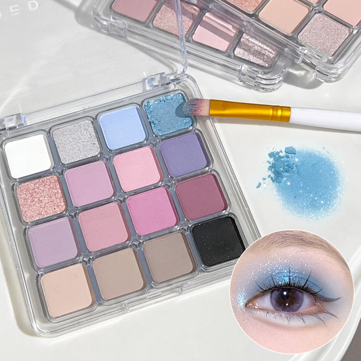 New Eyeshadow Palette 16 Color Matte Low Saturation Waterproof Glitter ... New Eyeshadow Palette 16 Color Matte Low Saturation Waterproof Glitter ...
