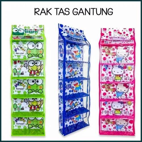 Rak tas gantung karakter 6 susun full sleting | Lazada Indonesia