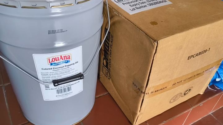 Minyak untuk membuat Popcorn LouAna Popping Oil 22 Kg 50 lbs | Lazada ...