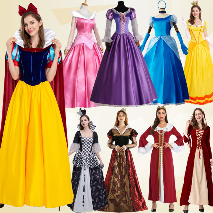 Halloween Adult Cos Queen King Snow White Long Hair Bell Cinderella ...