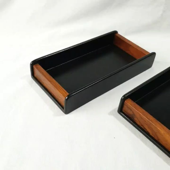LusioSB Nampan Aesthetic Kayu Tray Kayu Hitam | Lazada Indonesia