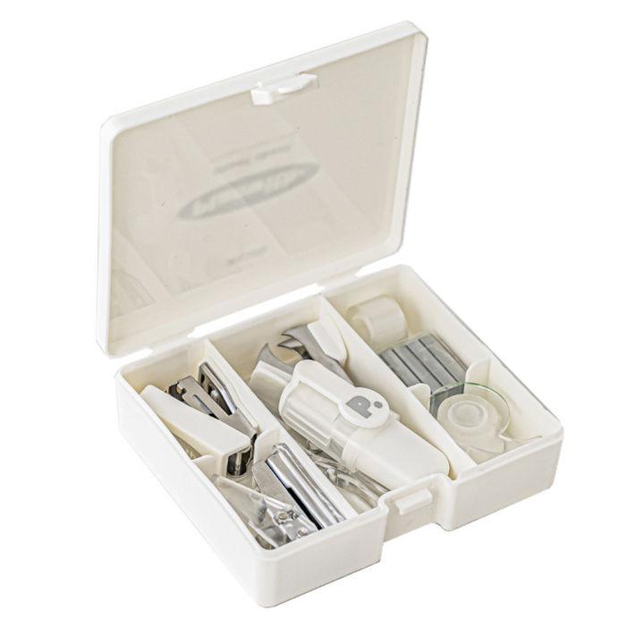 8pcs/box Mini Portable 6-hole Puncher Stapler Staple Punch Hole Tape ...