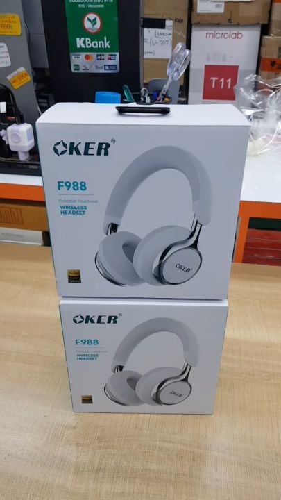 Oker (มี2สี) หูฟังบลูทูธ Bluetooth Wireless Headset รุ่น F988 | Lazada ...