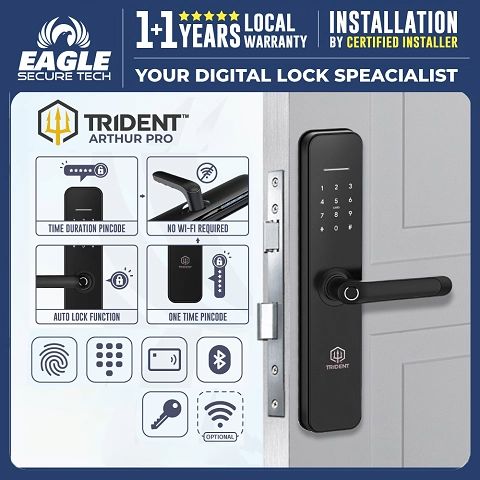 TRIDENT ARTHUR PRO | Smart Door Lock Digital Door Lock with Camera ...