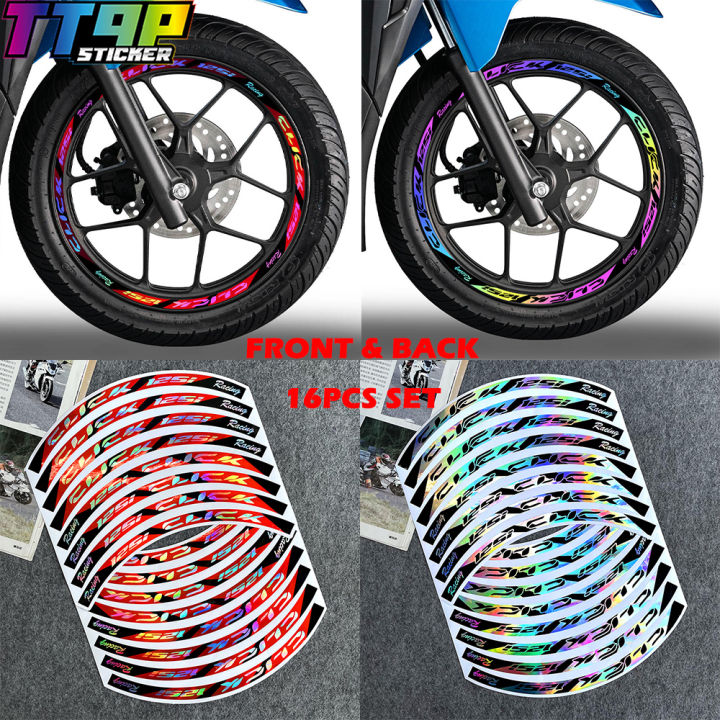 1 Set Honda Click 150i Mags Decals Click 125i V3 Rim Laser Sticker for ...