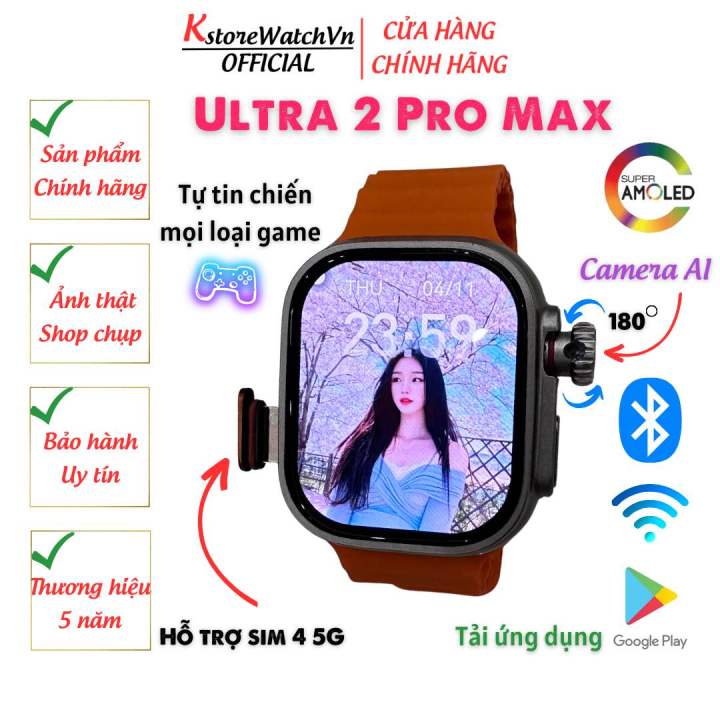 Đồng Hồ Thông Minh Lắp Sim 5G Ultra 2 Pro Max Màn Hình Amoled Siêu Tràn ...
