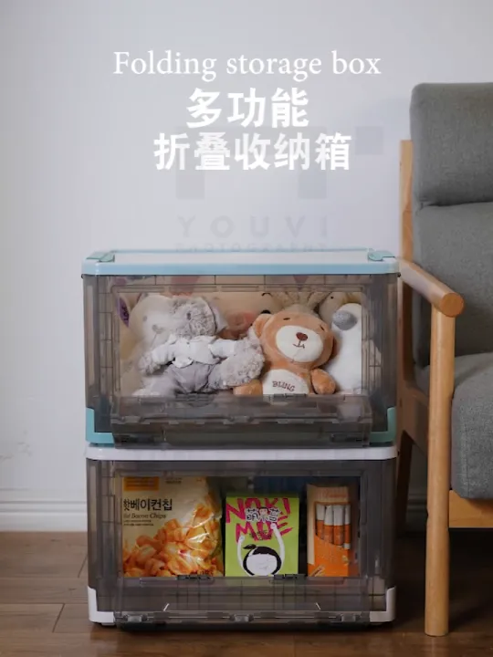 [SG Stock] Foldable Transparent Storage Box With Wheels | Anti Dust ...