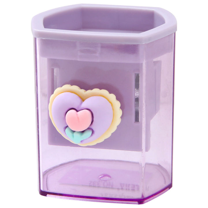 Creative and cute cartoon double hole pencil sharpener, student girl ...