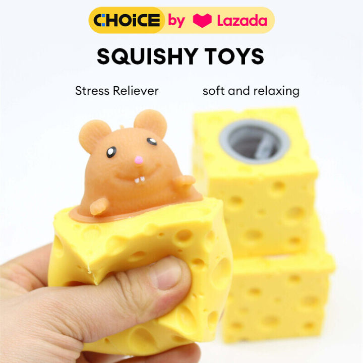 Cute Squishy Cheese Mouse Toys Funny Rat Rabbit Frog Squirrel Squeeze ...