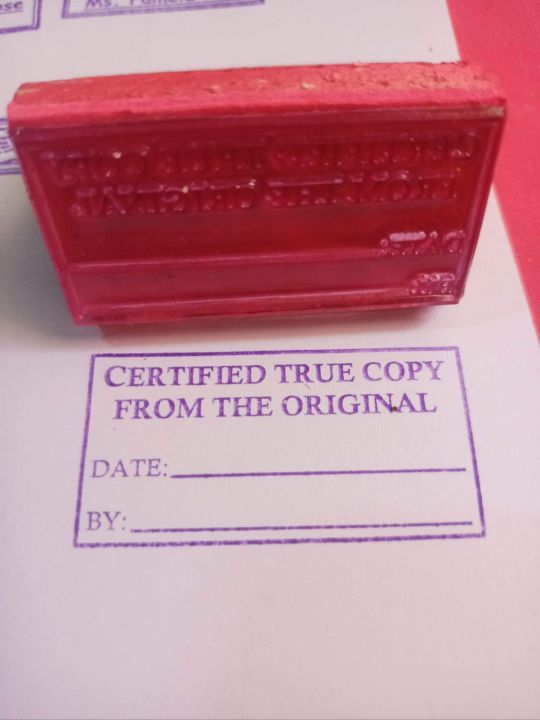 CERTIFIED TRUE COPY FROM THE ORIGINAL Stamp Machine Made | Lazada PH