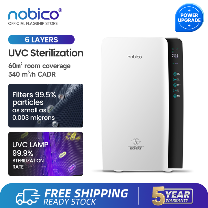 Nobico J001-Plus เครื่องฟอกอากาศพร้อมฆ่าเชื้อโรค , CADR 340m ³/ ชม., พื้นที่ที่มีประสิทธิภาพ60 ...