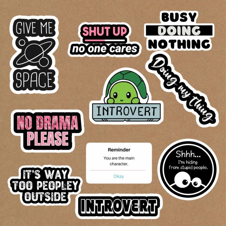 Introvert Stickers | Vinyl Matte Laminated Waterproof and Scratchproof ...