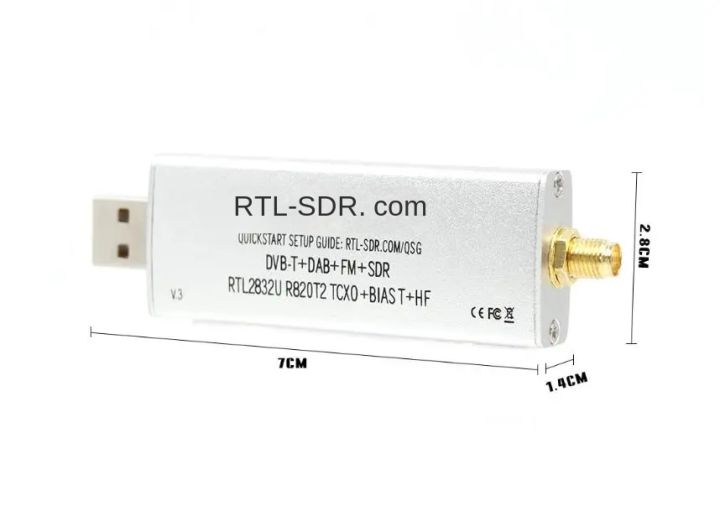 RTL-SDR RTL SDR Receiver V3 RTL2832U 0.1MHz-1.7GHz TCXO SMA Software ...