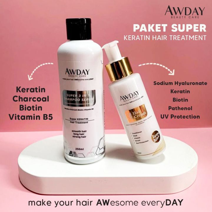 Paket hemat Bundling Shampoo awday super 3in1 dan hair cream | Lazada ...